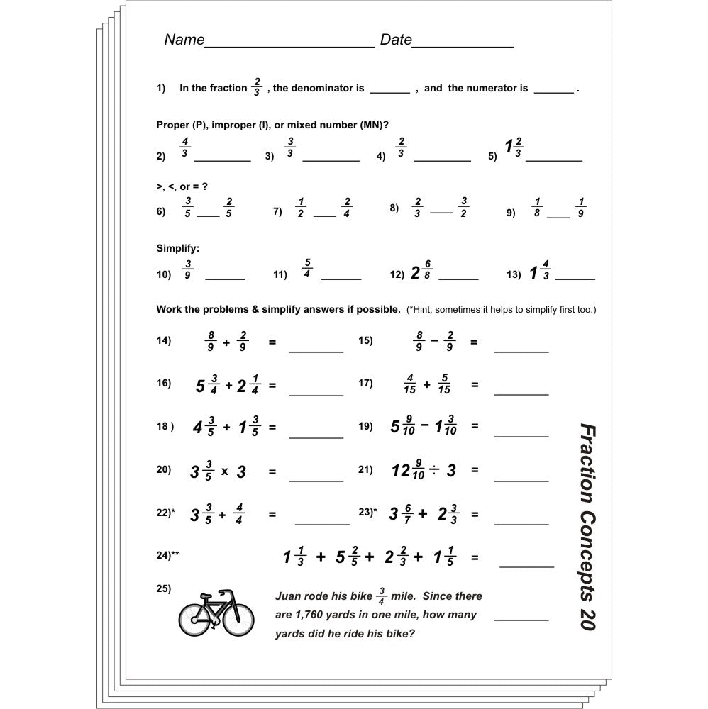 Fraction Concepts – Conceptual Learning Materials