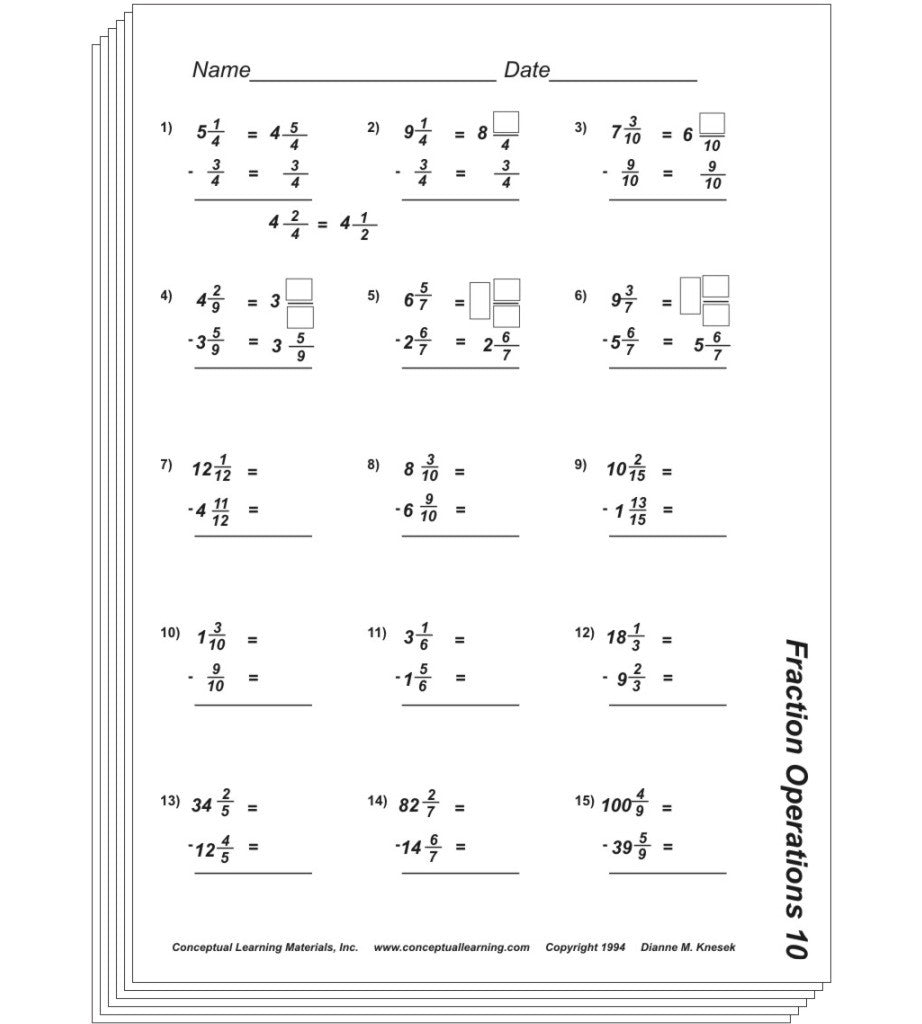 Fraction Operations – Conceptual Learning Materials