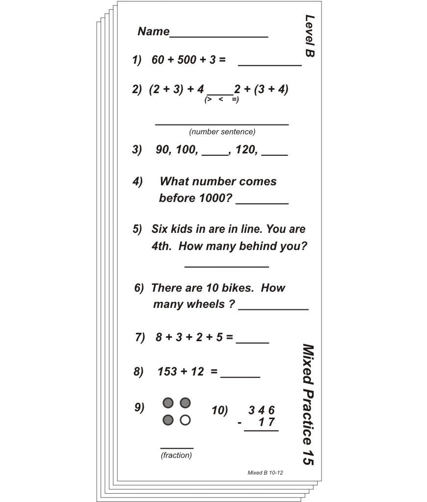 Mixed Practice B Worksheets – Conceptual Learning Materials