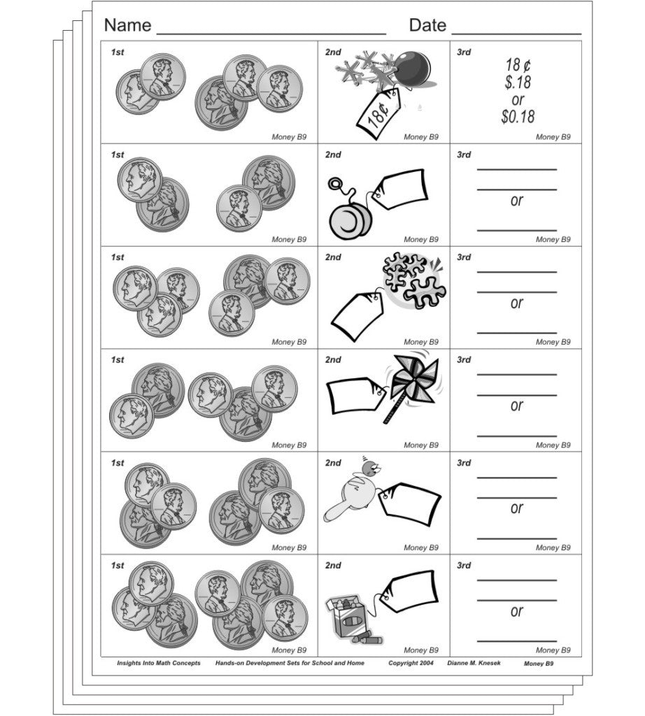 Money B Worksheets – Conceptual Learning Materials