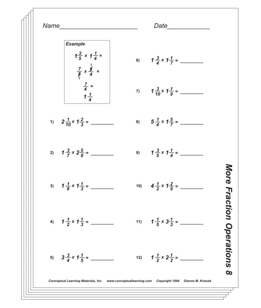 More Fraction Operations – Conceptual Learning Materials
