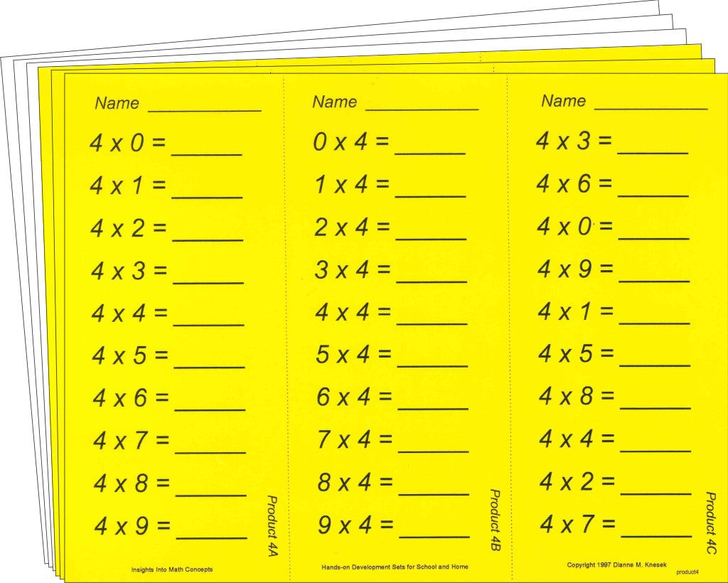 Multiplication Fact Problems – Conceptual Learning Materials