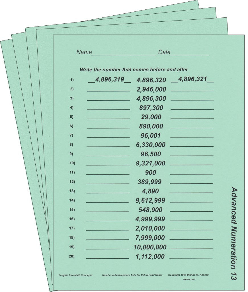 Advanced Numeration – Conceptual Learning Materials