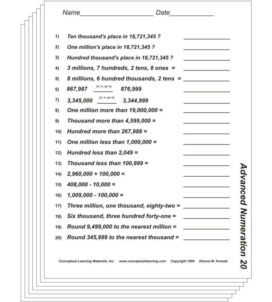 Advanced Numeration – Conceptual Learning Materials