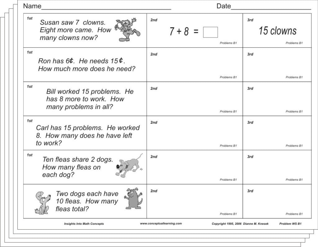 Problem Solving B Worksheets – Conceptual Learning Materials