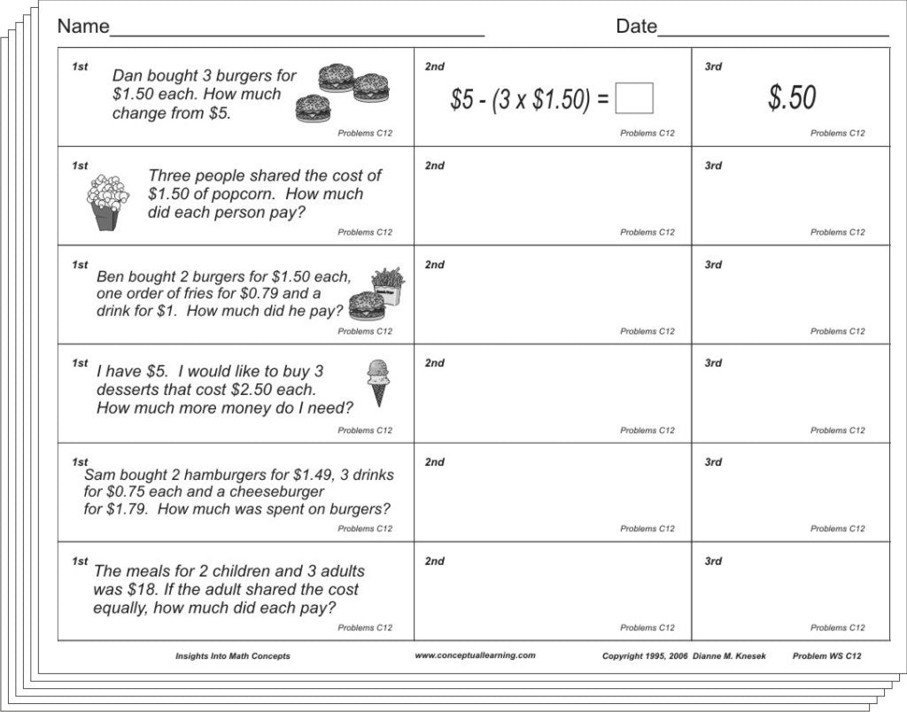 Problem Solving C Worksheets – Conceptual Learning Materials