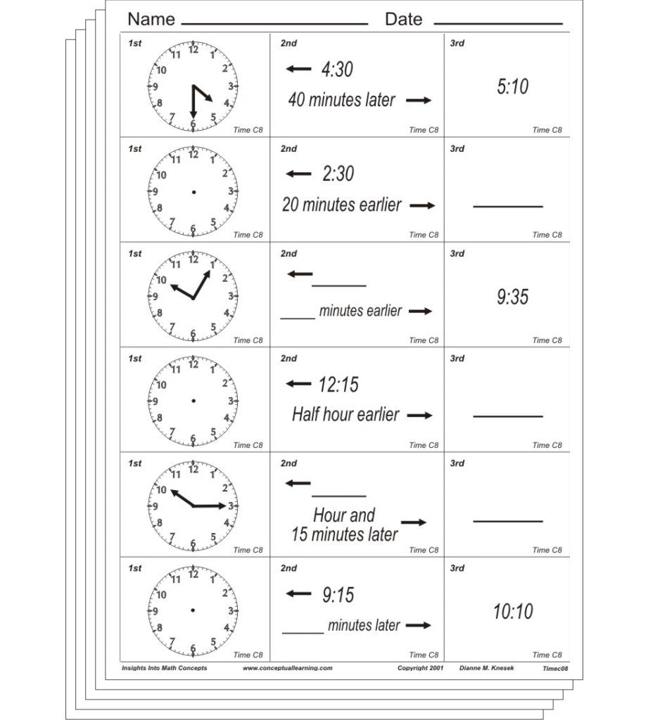 Time C Worksheets – Conceptual Learning Materials