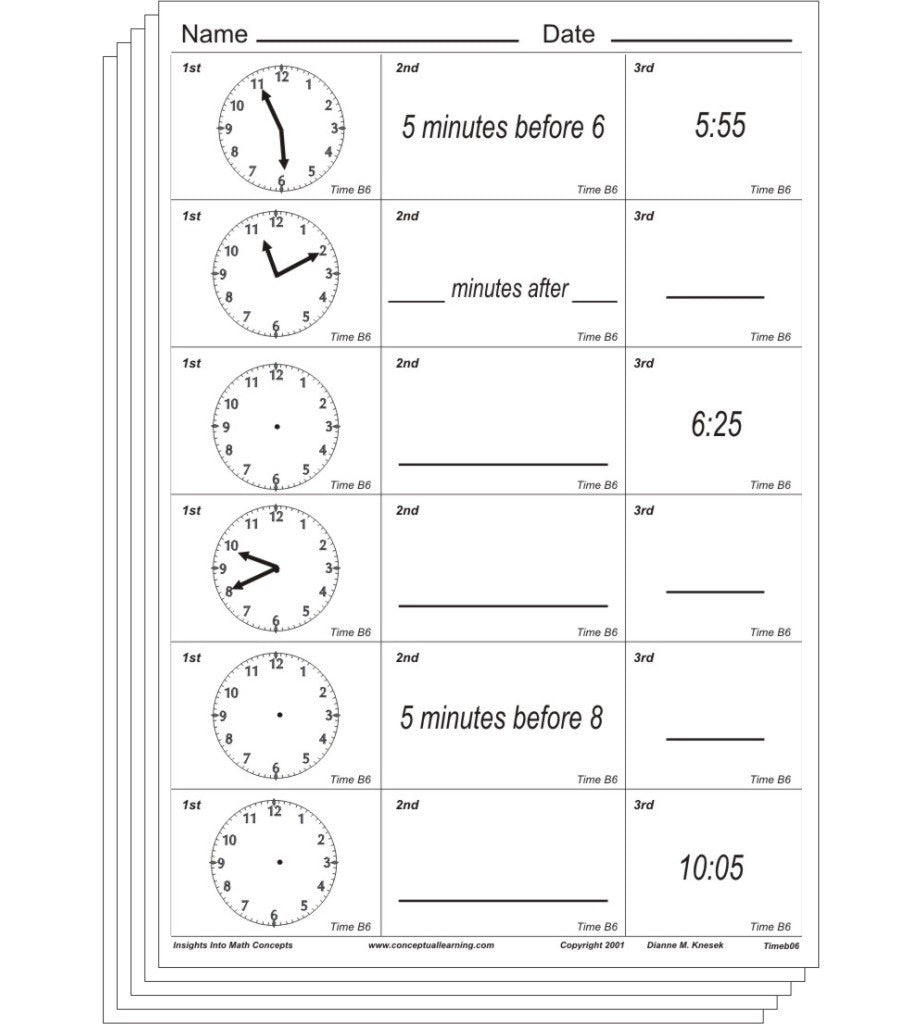 Time B Worksheets – Conceptual Learning Materials